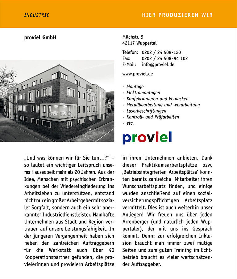 Wir am Arrenberg | proviel GmbH und forum e.V.